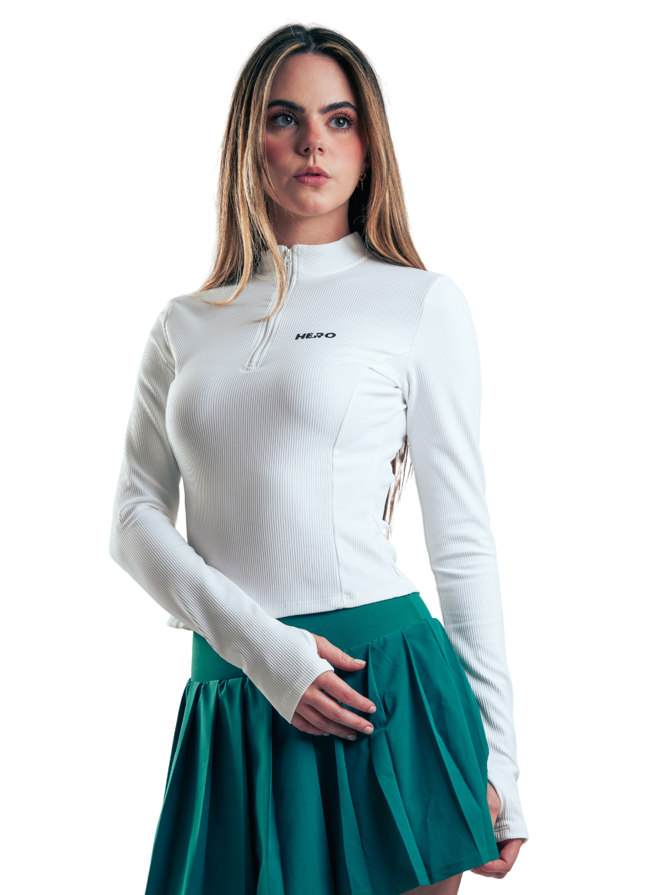 SUETER ZIPPER ACANALADO HERO BLANCO – Hero Activewear